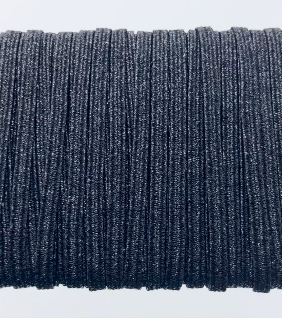 1/8 inch Elastic Metallic Black Elastic - TinkerCrafts